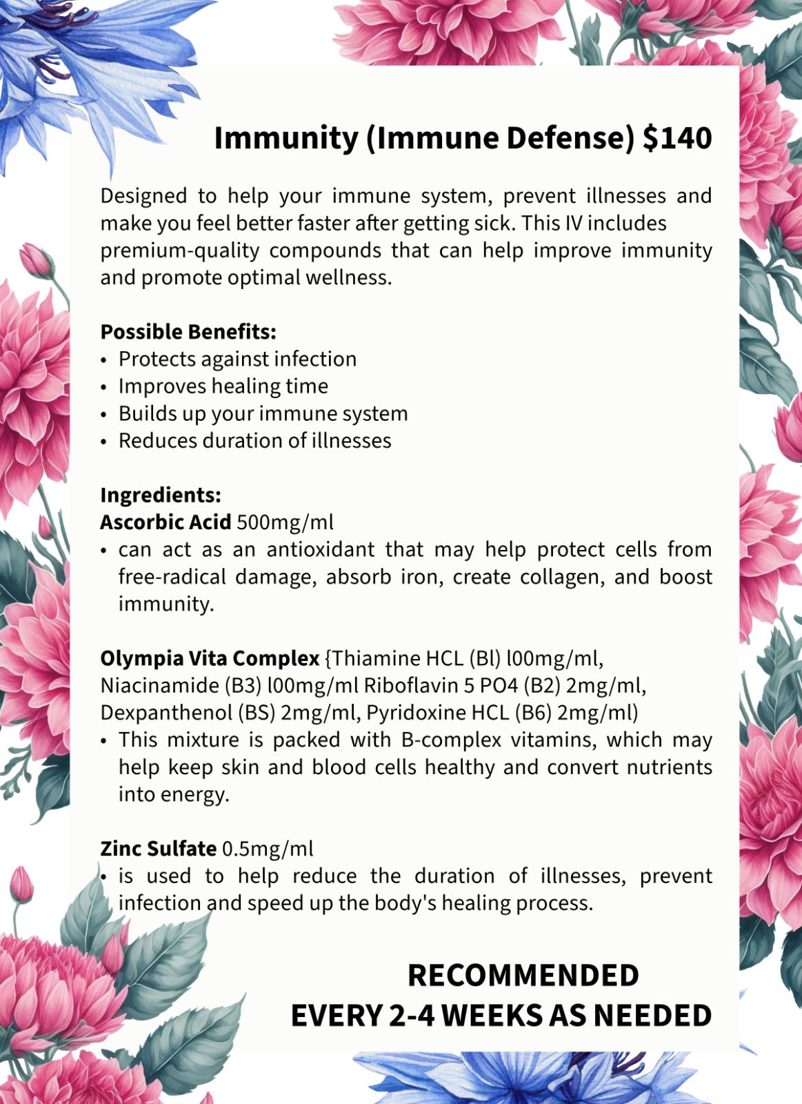 Immunity IV Drip - Dandeelion Beauty